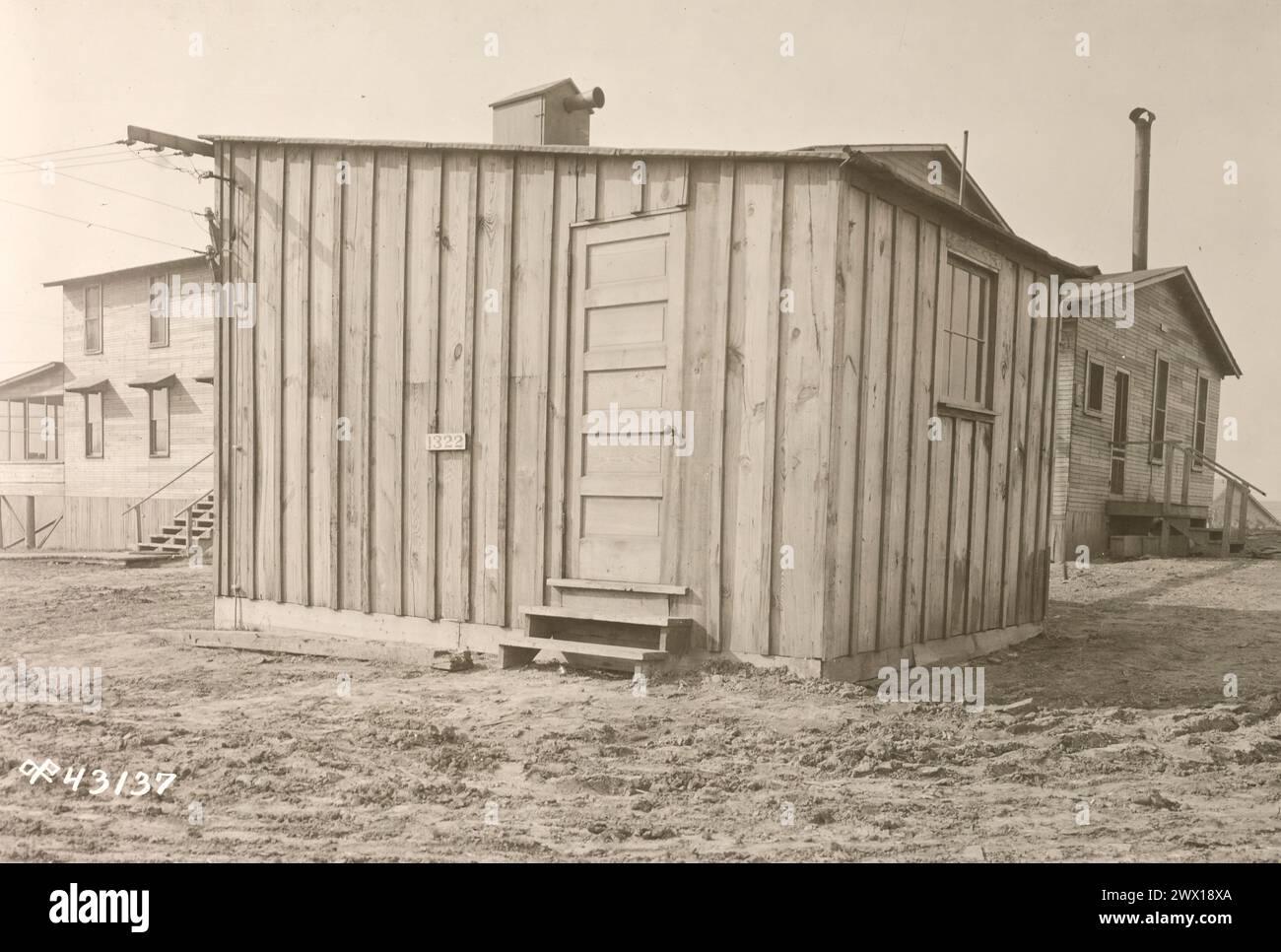 A fire siren on top of a building at Fort Dodge; Des Moines, Iowa ca ...