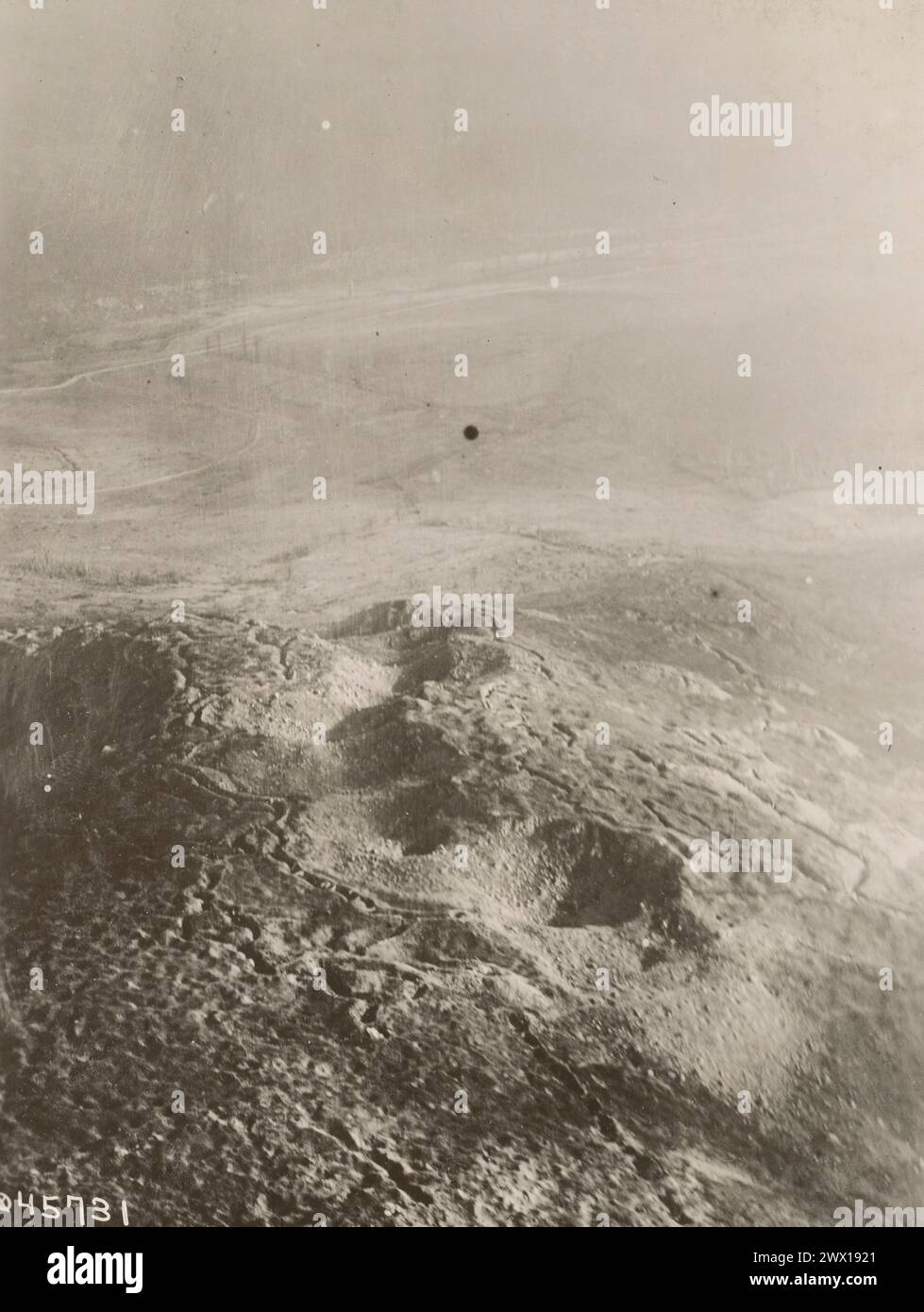 Aerial view of trenches in France during World War I ca. 1916-1918 ...