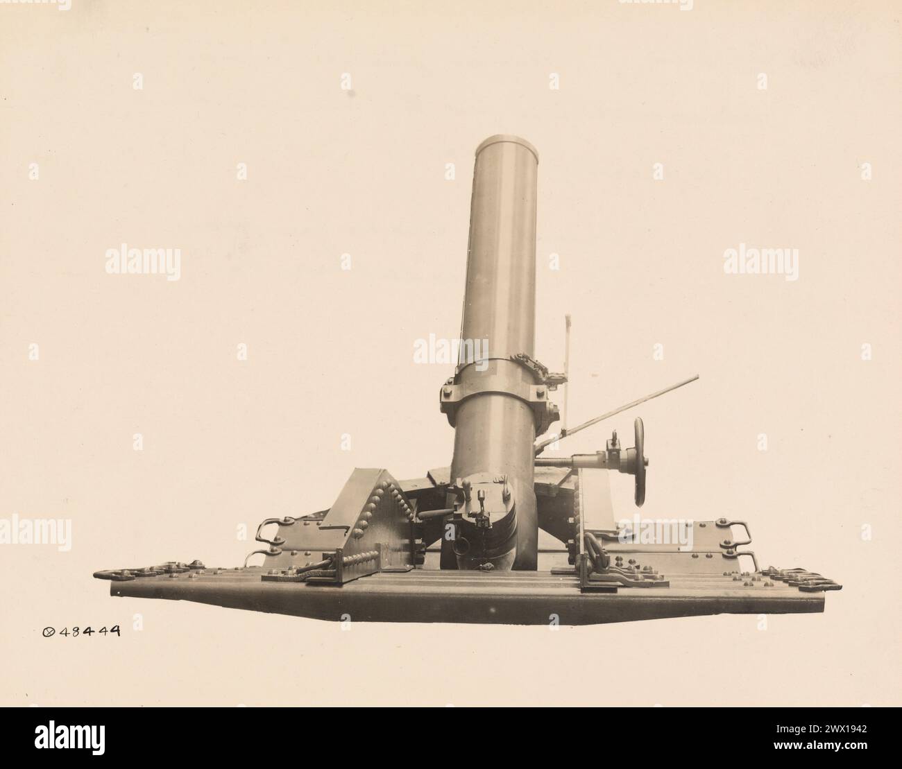 Rear view of 11" Sutton French mortar. Assembled for U.S. Govt. at ...