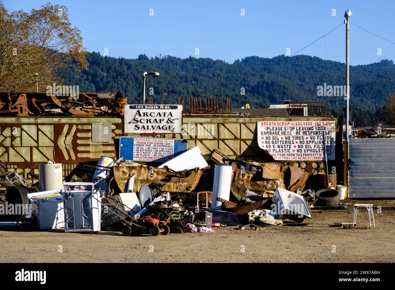 Interesting view of small scale metal recycling operation hi-res stock ...