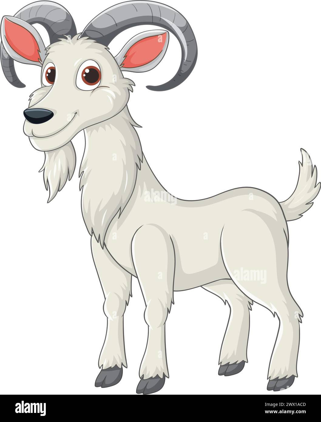 Vector graphic of a smiling, stylized goat Stock Vector Image & Art - Alamy