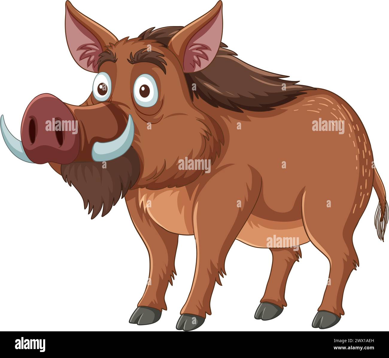 Colorful vector illustration of a smiling wild boar Stock Vector Image ...