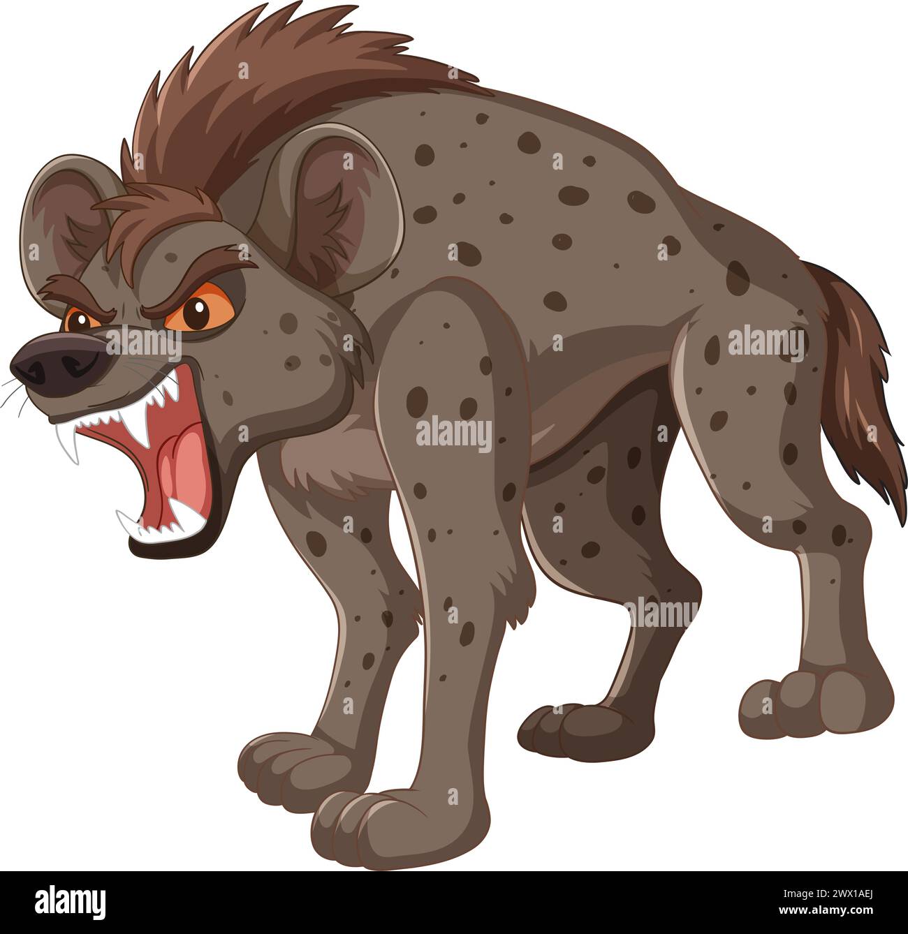 Vector illustration of an angry hyena growling Stock Vector Image & Art ...