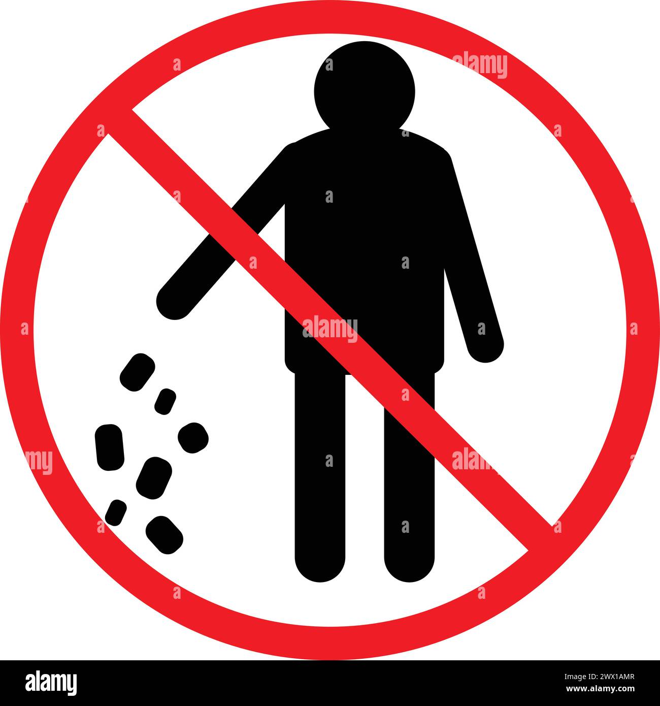 No littering vector sign illustration isolated on white background ...