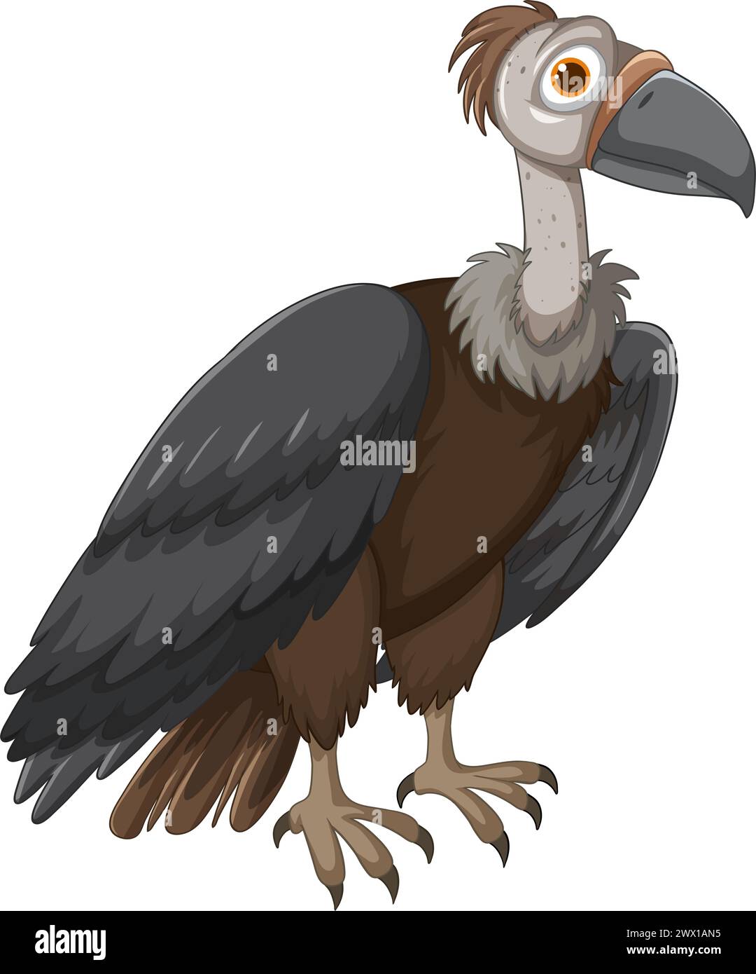 Vector illustration of a cartoon vulture character Stock Vector Image ...