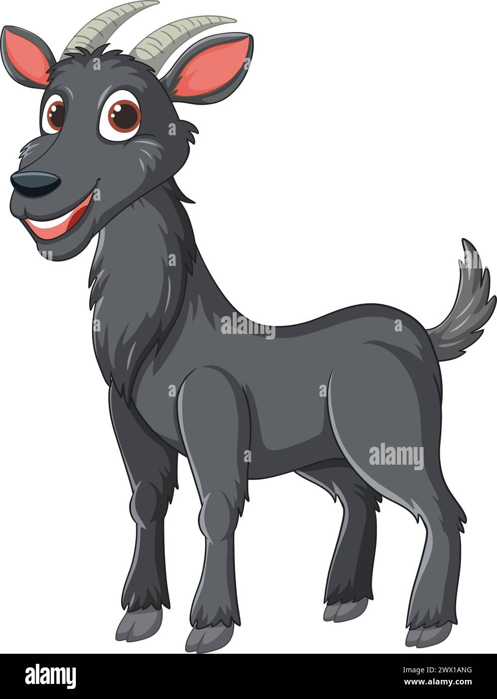 Vector graphic of a happy, smiling goat character Stock Vector Image ...