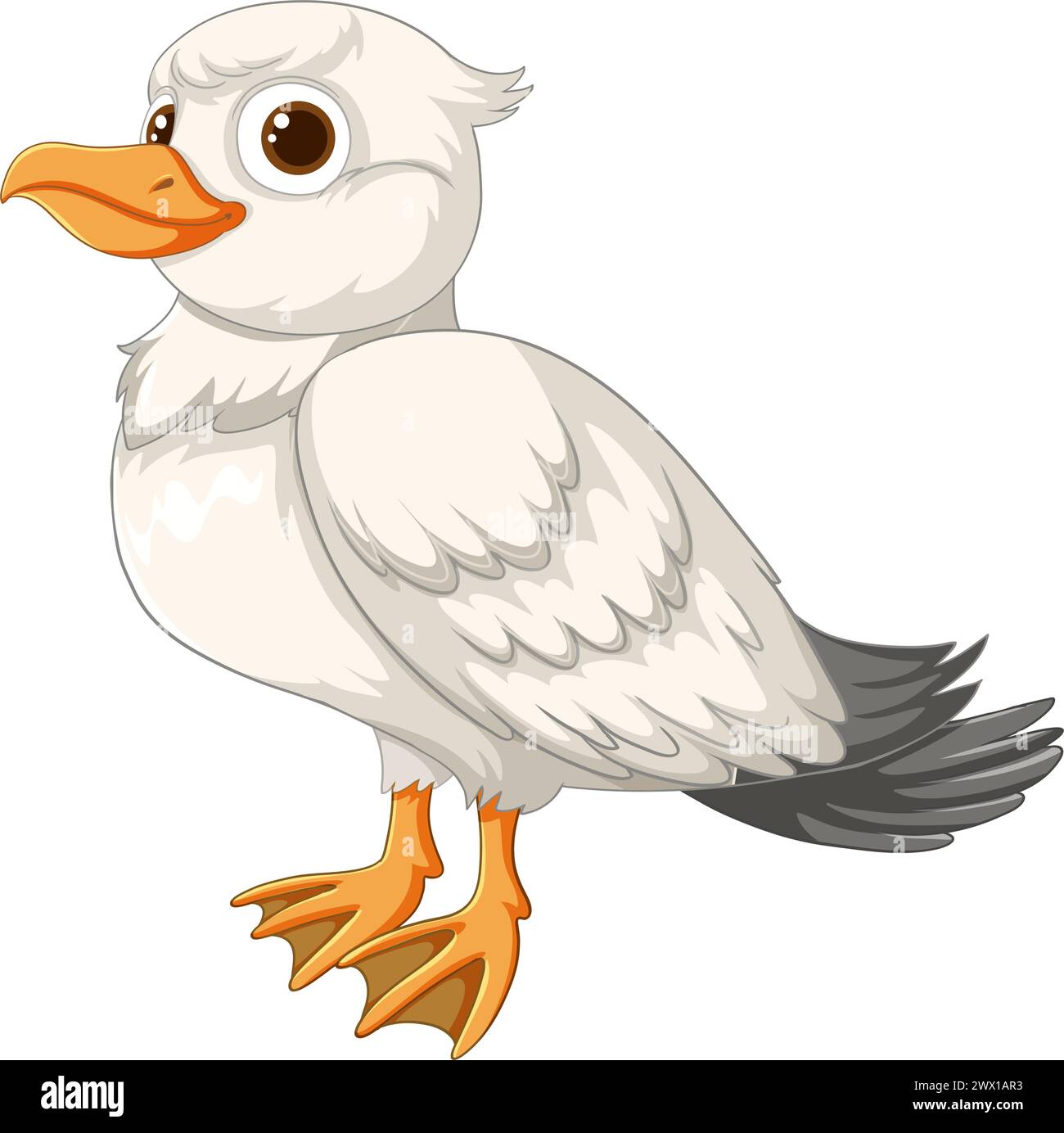 Vector illustration of a cute seagull character Stock Vector Image ...
