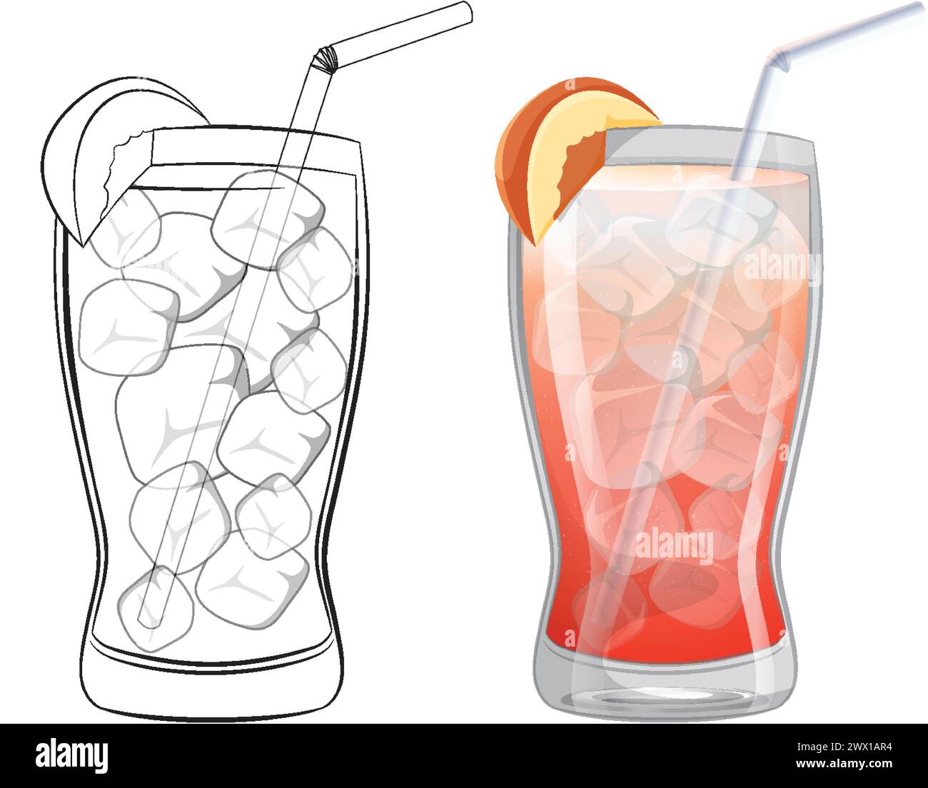 Vector illustration of a cold citrus beverage Stock Vector Image & Art - Alamy