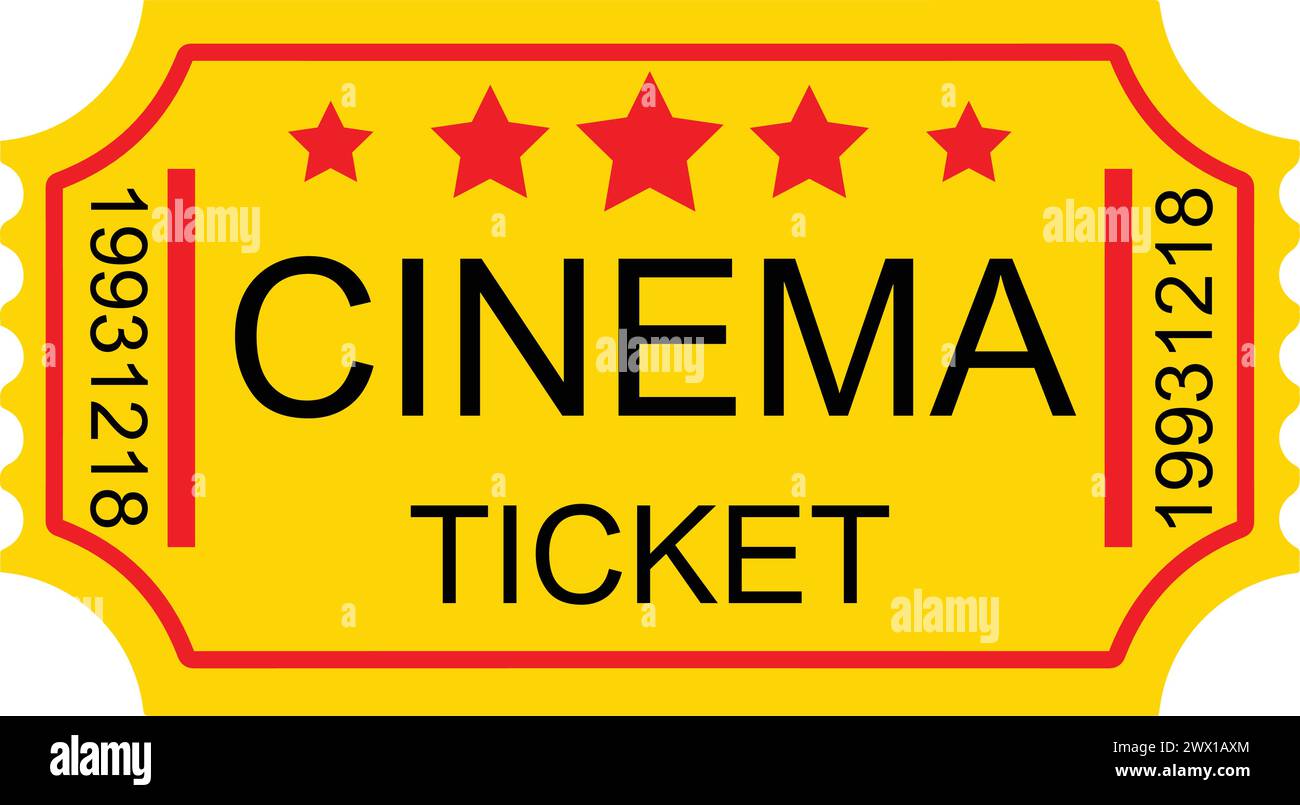 Retro cinema ticket. Illustration of the designer on a white background ...