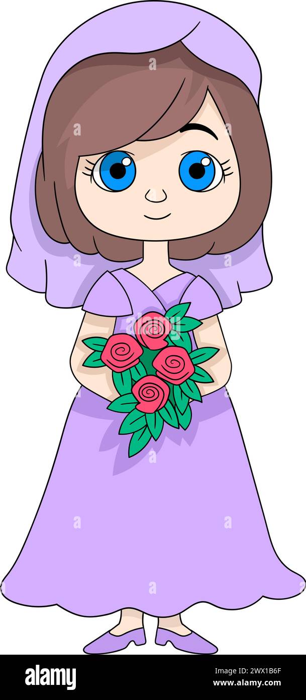 illustration of a wedding blessing celebration, the bride is dressed in ...