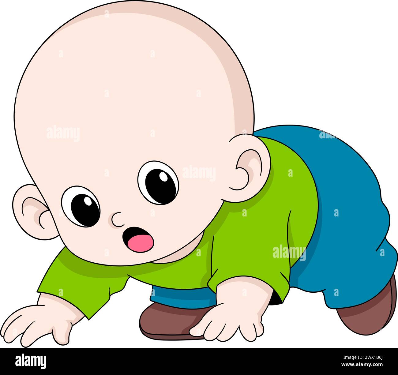 Baby boy crawling cartoon hi-res stock photography and images - Alamy