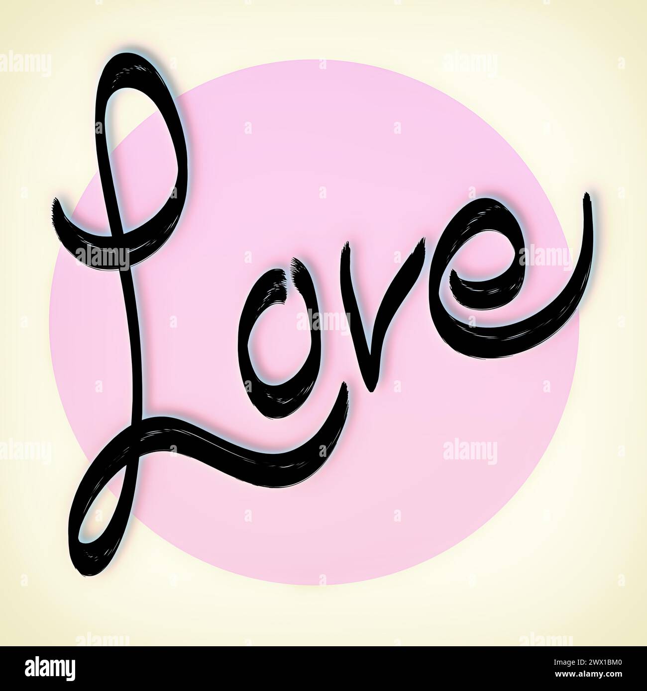 Love, word and graphic texture for art in studio with letters, pattern ...
