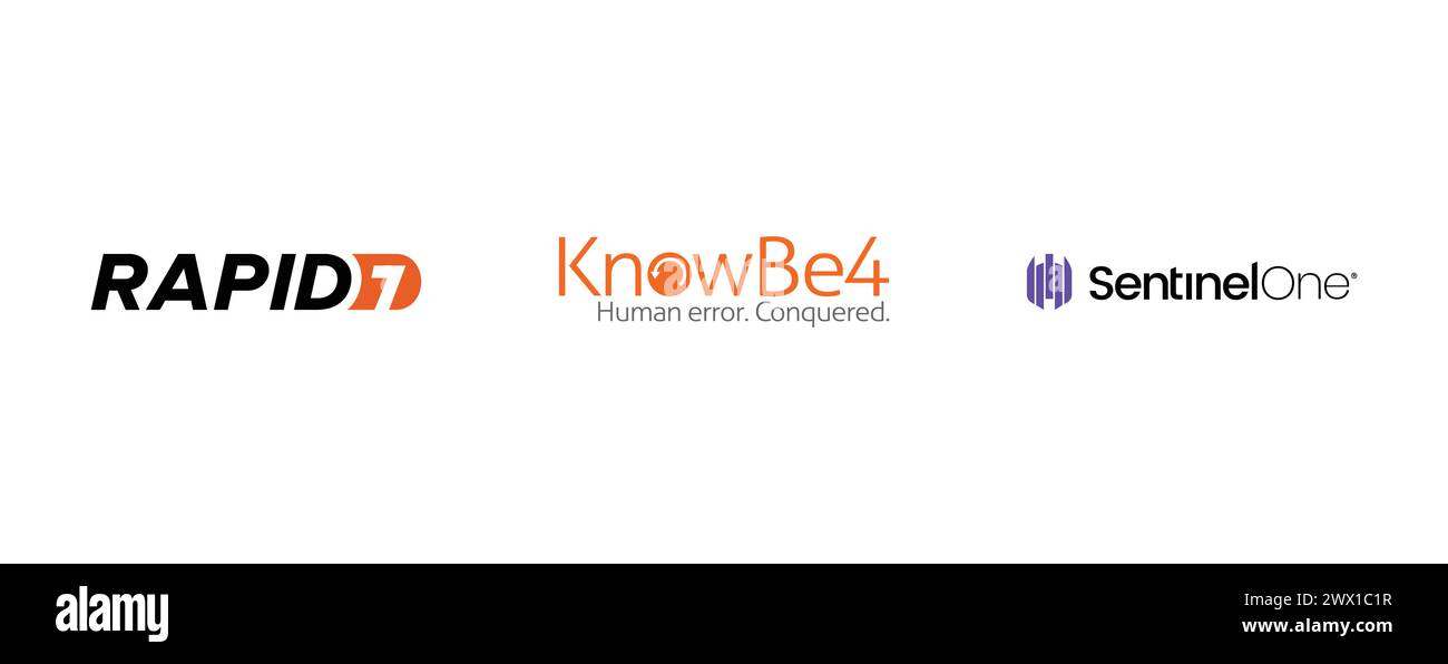 Rapid7, KnowBe4, SentinelOne. vector illustration isolated on white ...