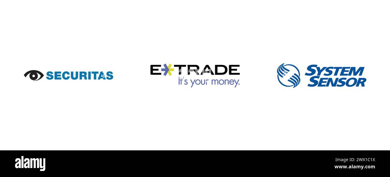 E*Trade Securities, Securitas, System Sensor. vector illustration ...