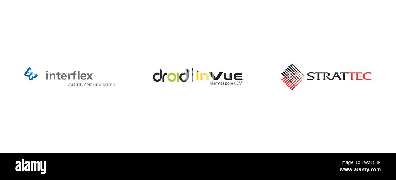 Interflex , Strattec, Droid InVue. vector illustration isolated on ...