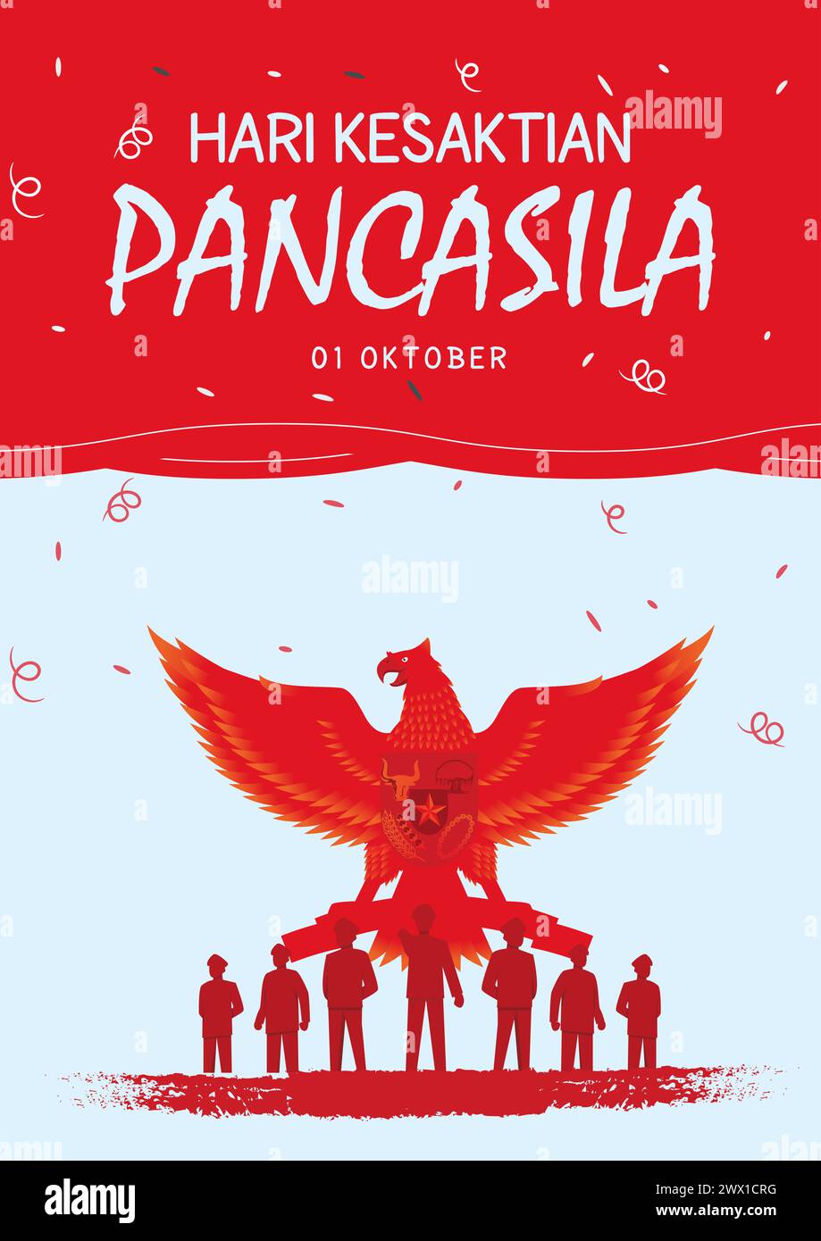 Translation : Happy Pancasila Day. Vector Illustration of Pancasila ...