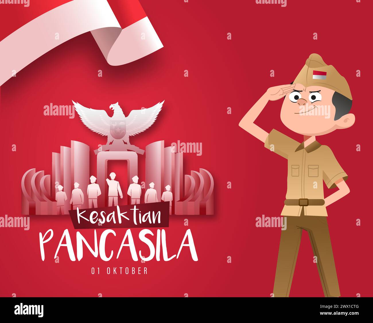 Translation : Happy Pancasila Day. Vector Illustration of Pancasila ...