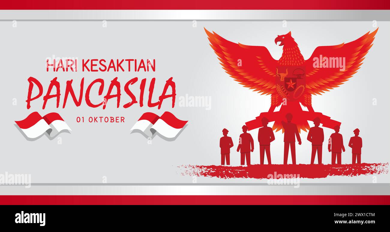Translation : Happy Pancasila Day. Vector Illustration of Pancasila ...