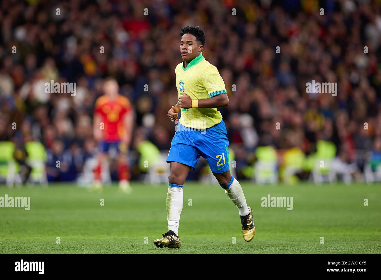 Madrid, Spain. 26th Mar, 2024. Endrick Felipe Moreira de Sousa, known as Endrick of Brazil seen ...