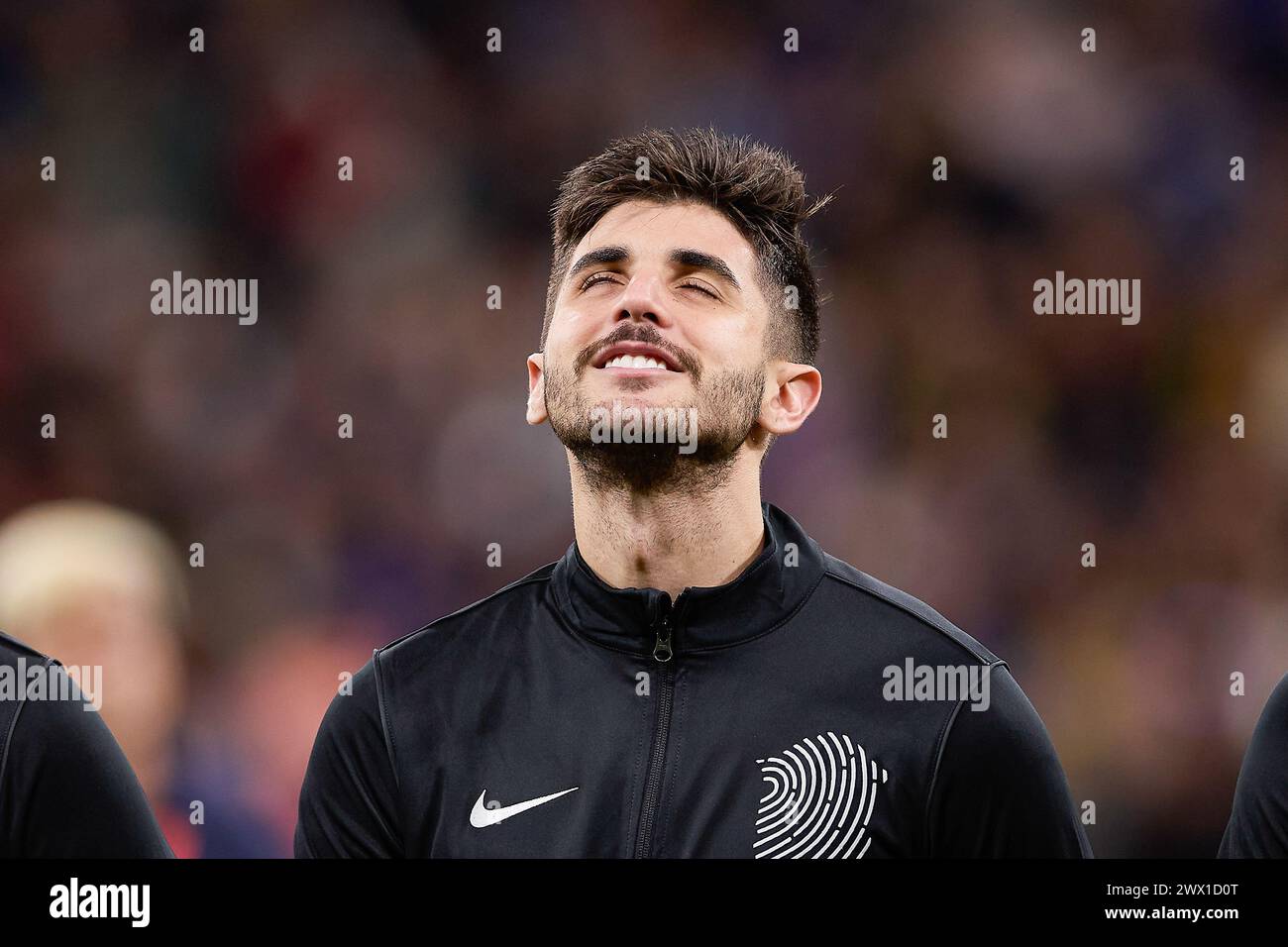 Madrid, Spain. 26th Mar, 2024. Lucas Beraldo of Brazil looks on while ...