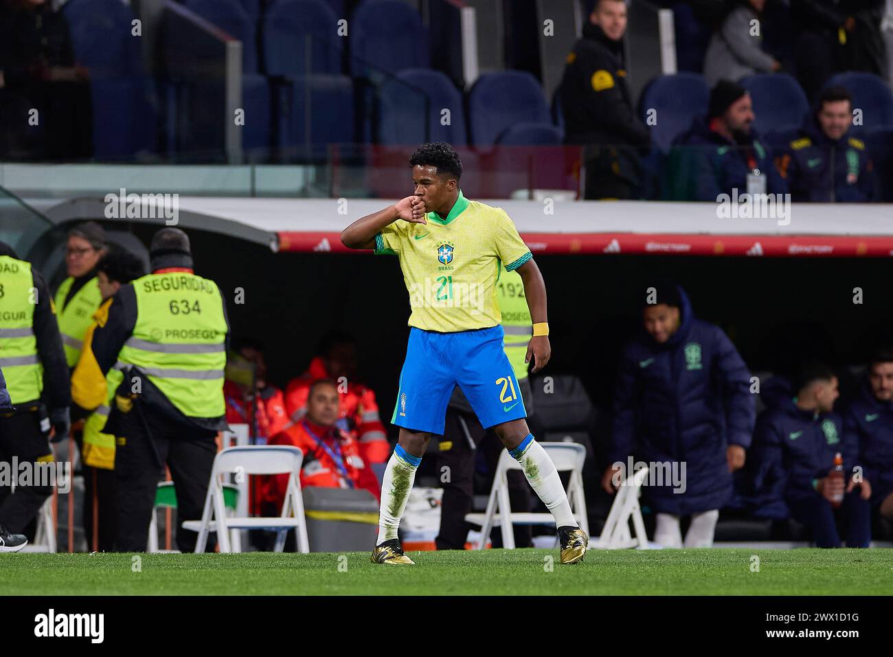 Madrid, Spain. 26th Mar, 2024. Endrick Felipe Moreira de Sousa, known as Endrick of Brazil ...