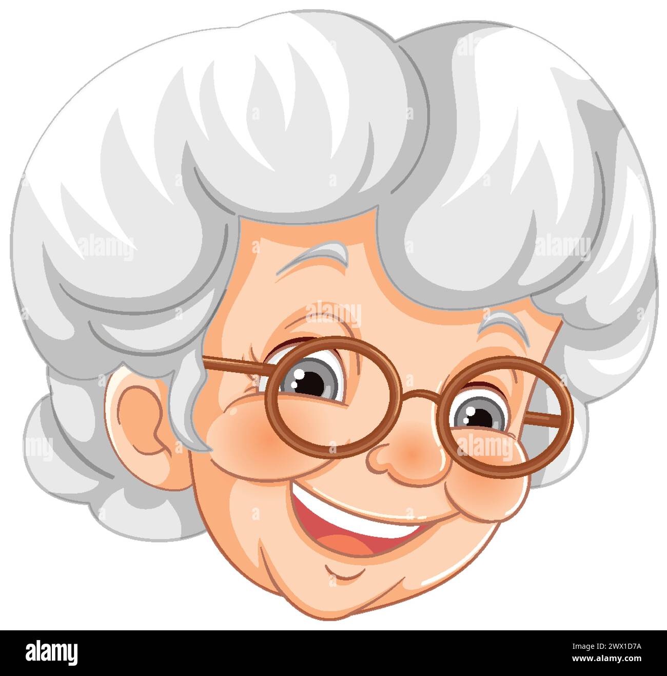 Vector illustration of a smiling elderly woman Stock Vector Image & Art ...
