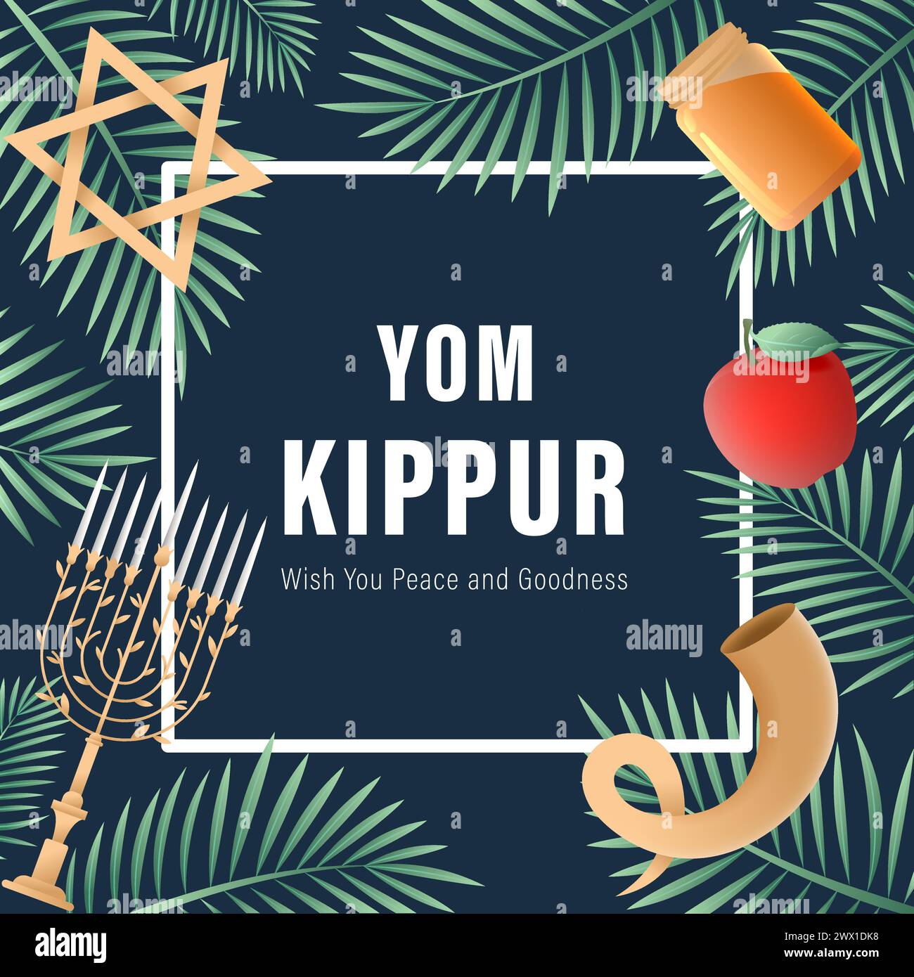 Yom Kippur Template Vector Illustration Jewish Holiday Decorative