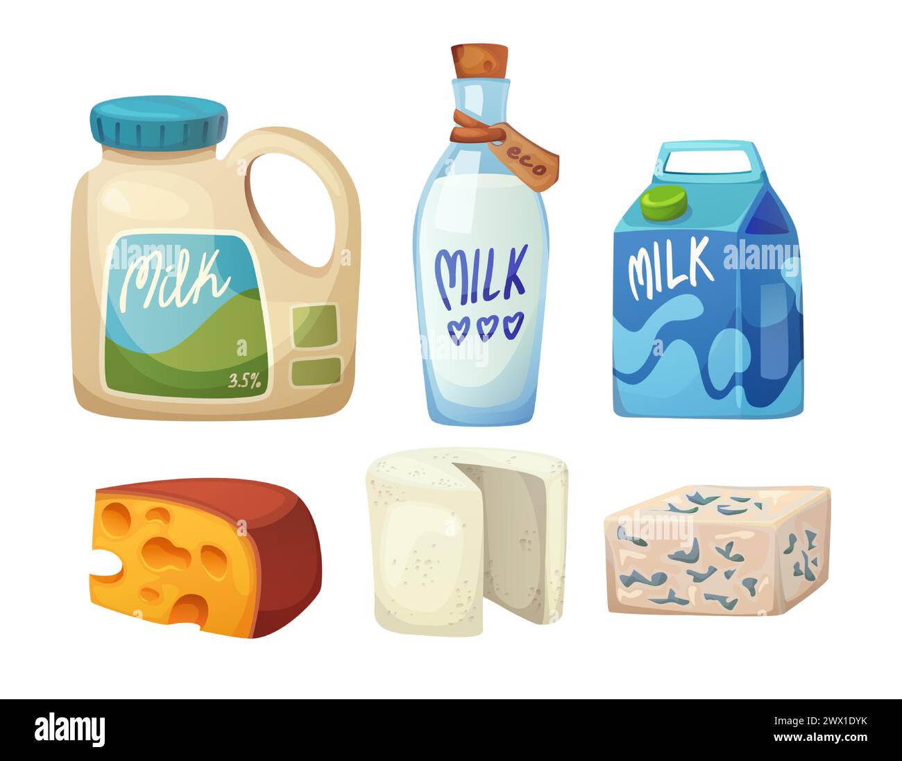 Cartoon bottle of milk hi-res stock photography and images - Alamy