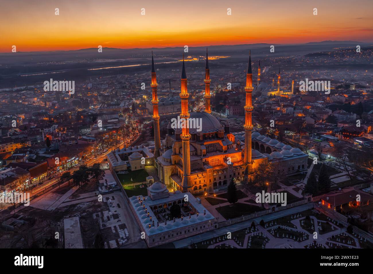 Selimiye Mosque exterior view in Edirne City of Turkey. Edirne was ...