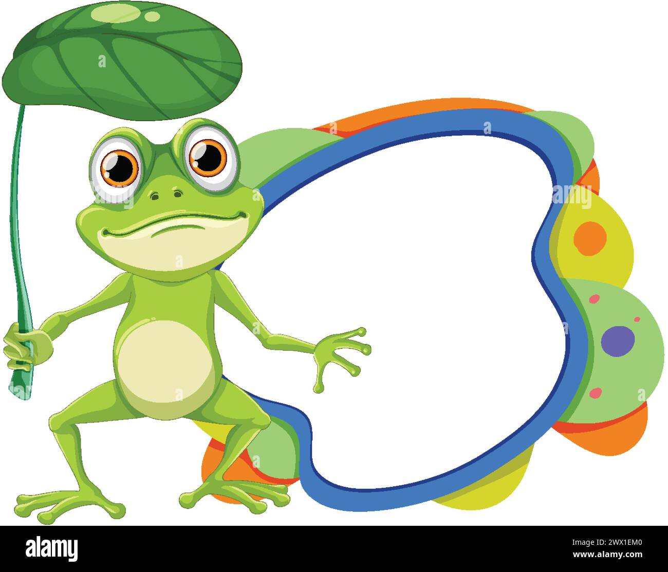 Vector illustration of a frog holding a blank sign Stock Vector Image ...