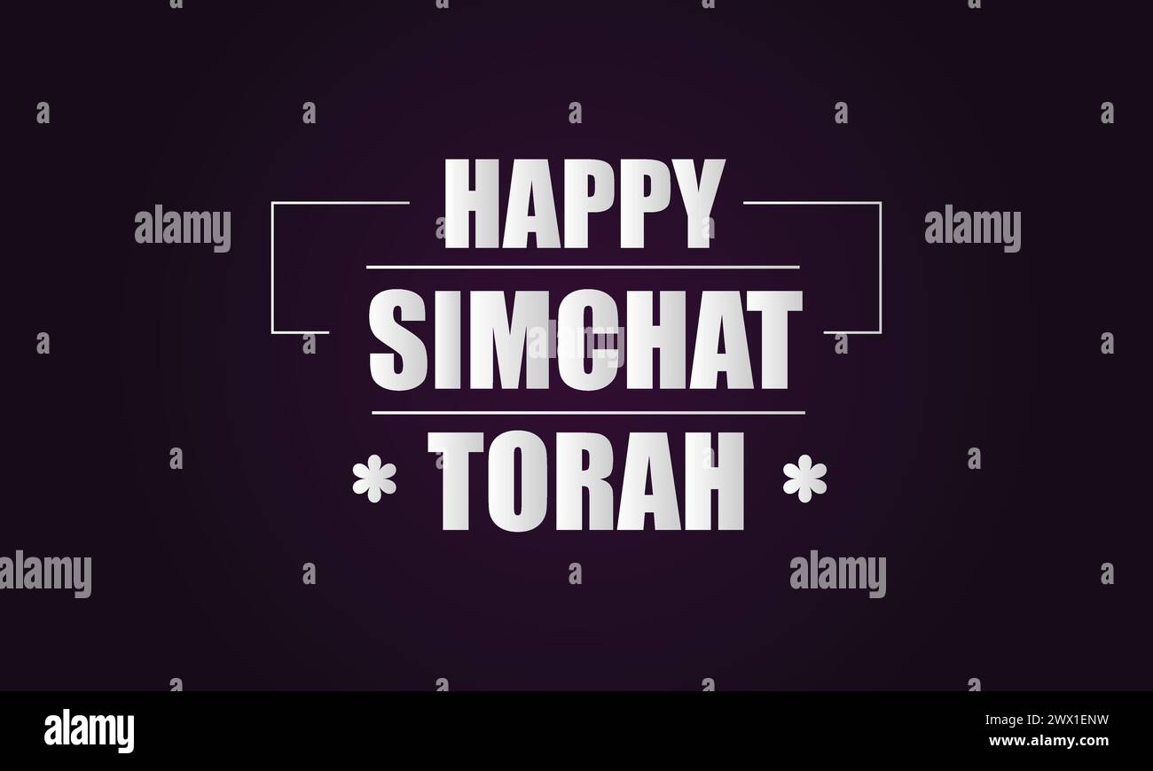 Happy Simchat Torah Stylish Text illustration design Stock Vector Image ...