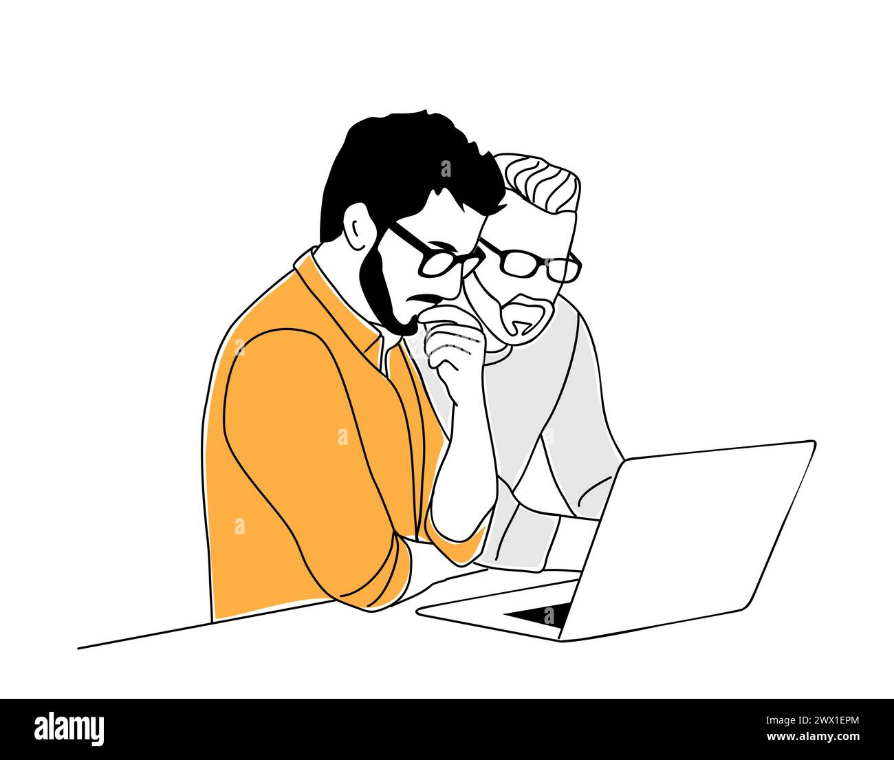 Cartoon illustration two people looking Cut Out Stock Images & Pictures ...