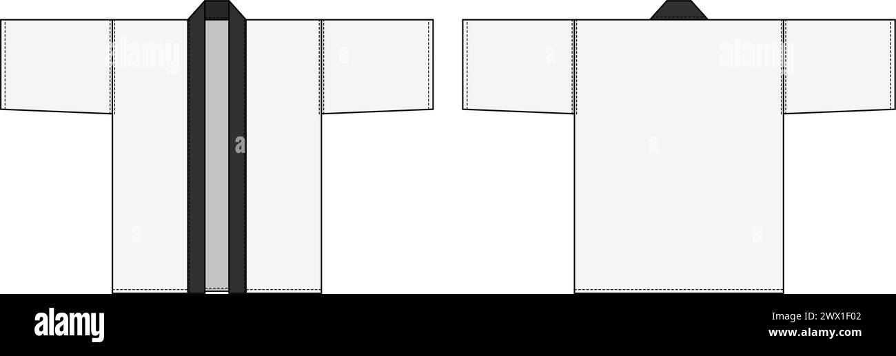 Traditional Japanese Happi coat (ceremonial robe) vector template ...