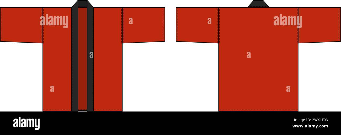Traditional Japanese Happi coat (ceremonial robe) vector template ...