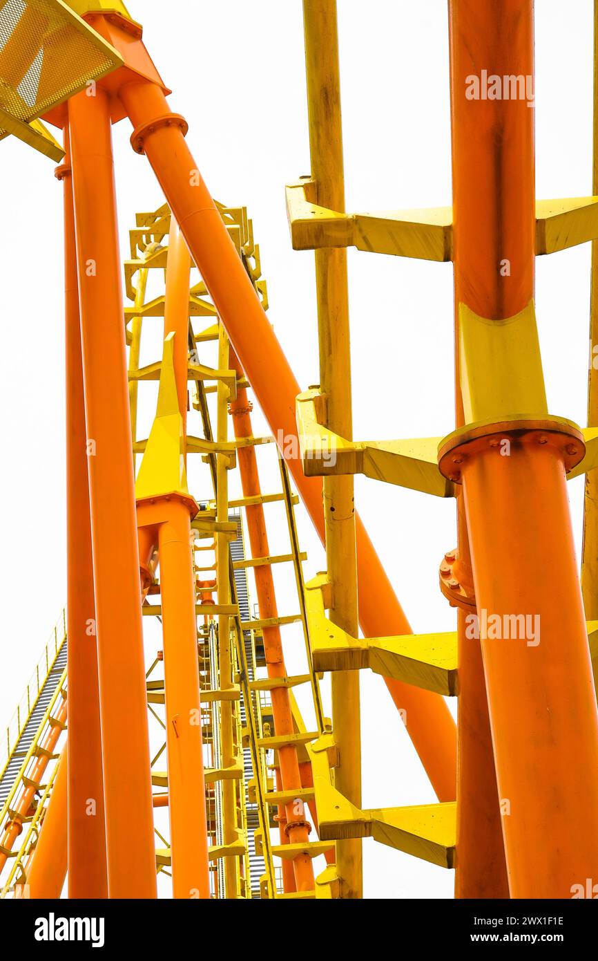 Detail image of a roller coaster track on white background Stock Photo ...