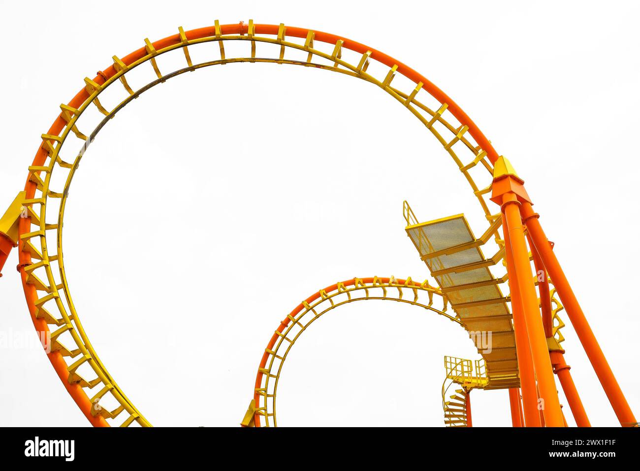 Detail image of a roller coaster track on white background Stock Photo ...