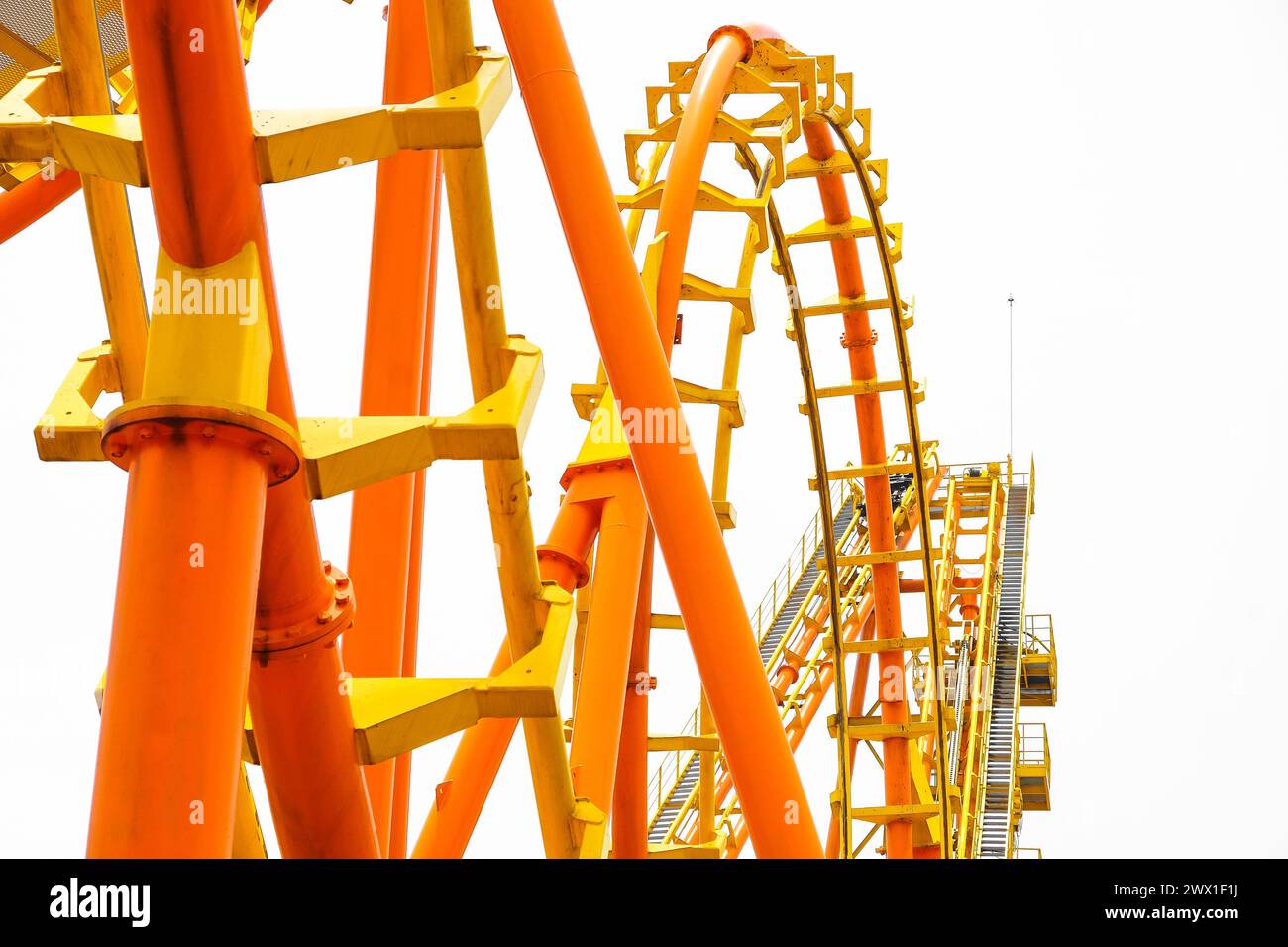 Detail image of a roller coaster track on white background Stock Photo ...