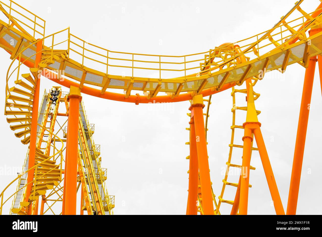 Detail image of a roller coaster track on white background Stock Photo ...