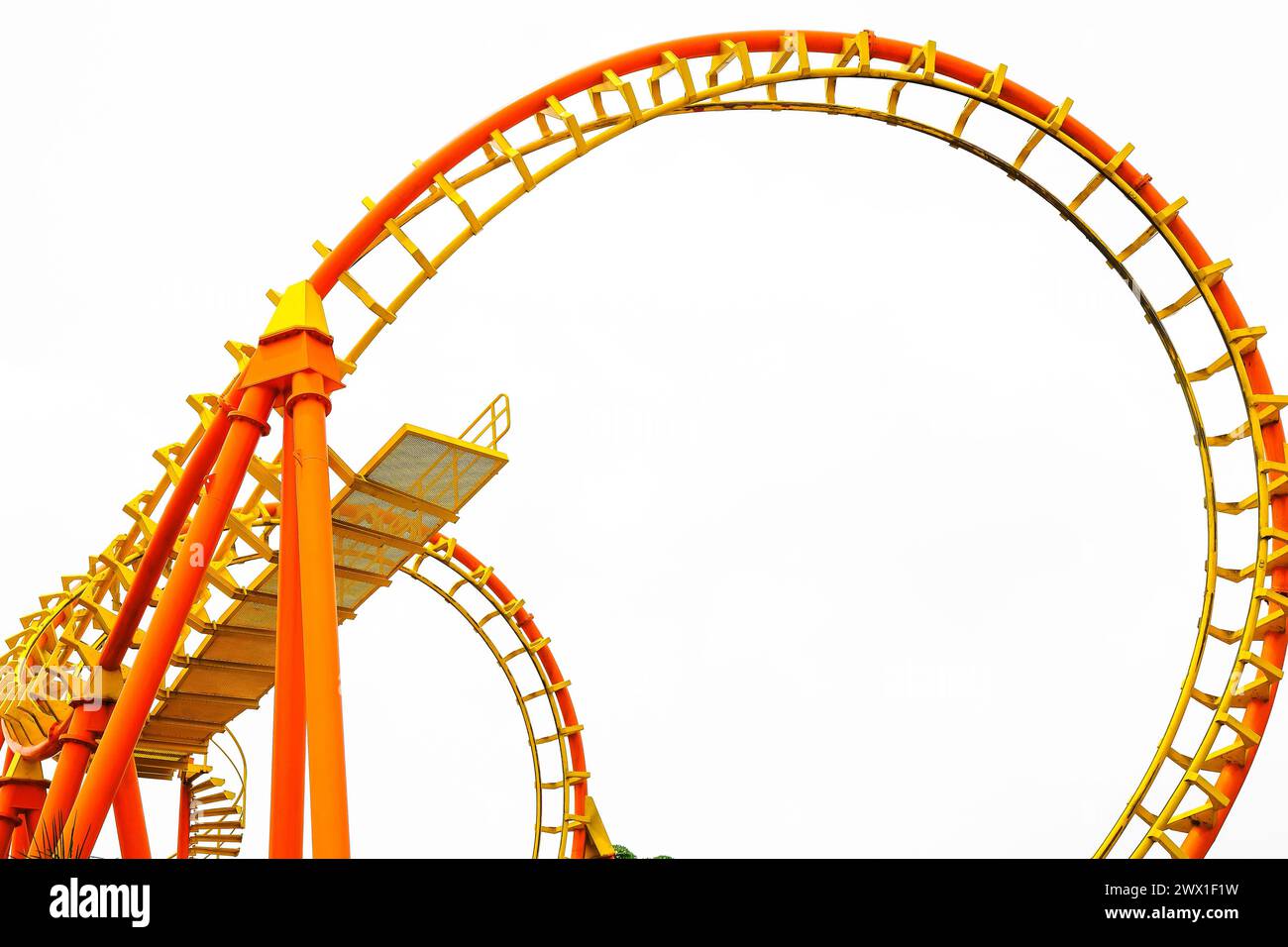 Detail image of a roller coaster track on white background Stock Photo ...