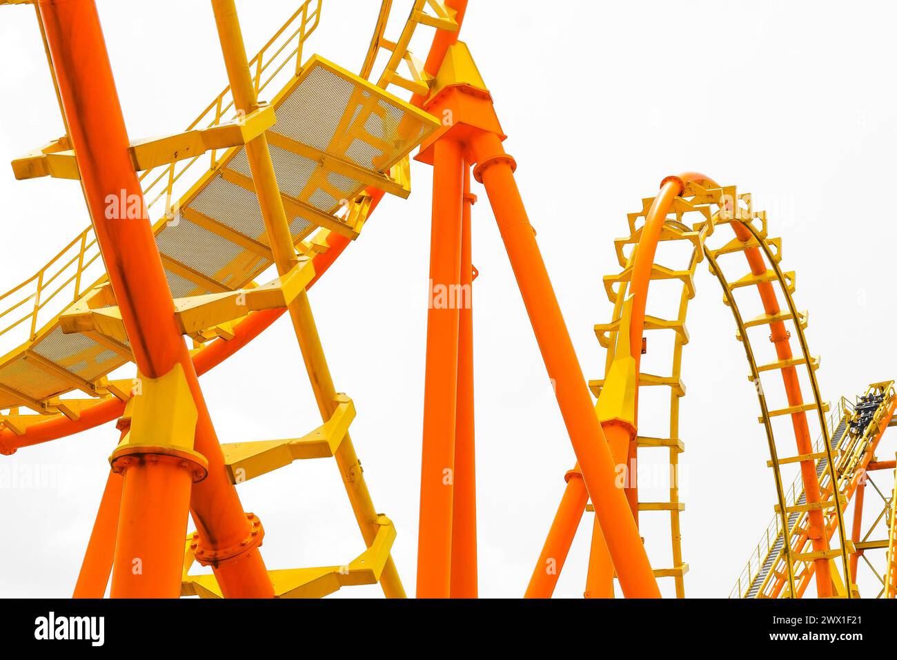 Detail image of a roller coaster track on white background Stock Photo ...
