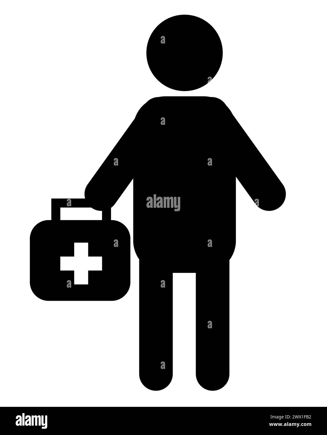 Avatar doctor icon. Doctor icon with first aid bag sign. Doctor on duty ...