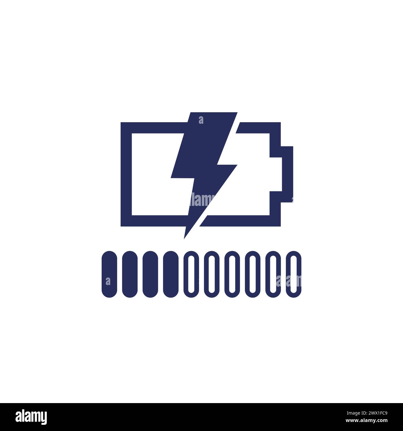 charging battery icon with a progress bar Stock Vector Image & Art - Alamy