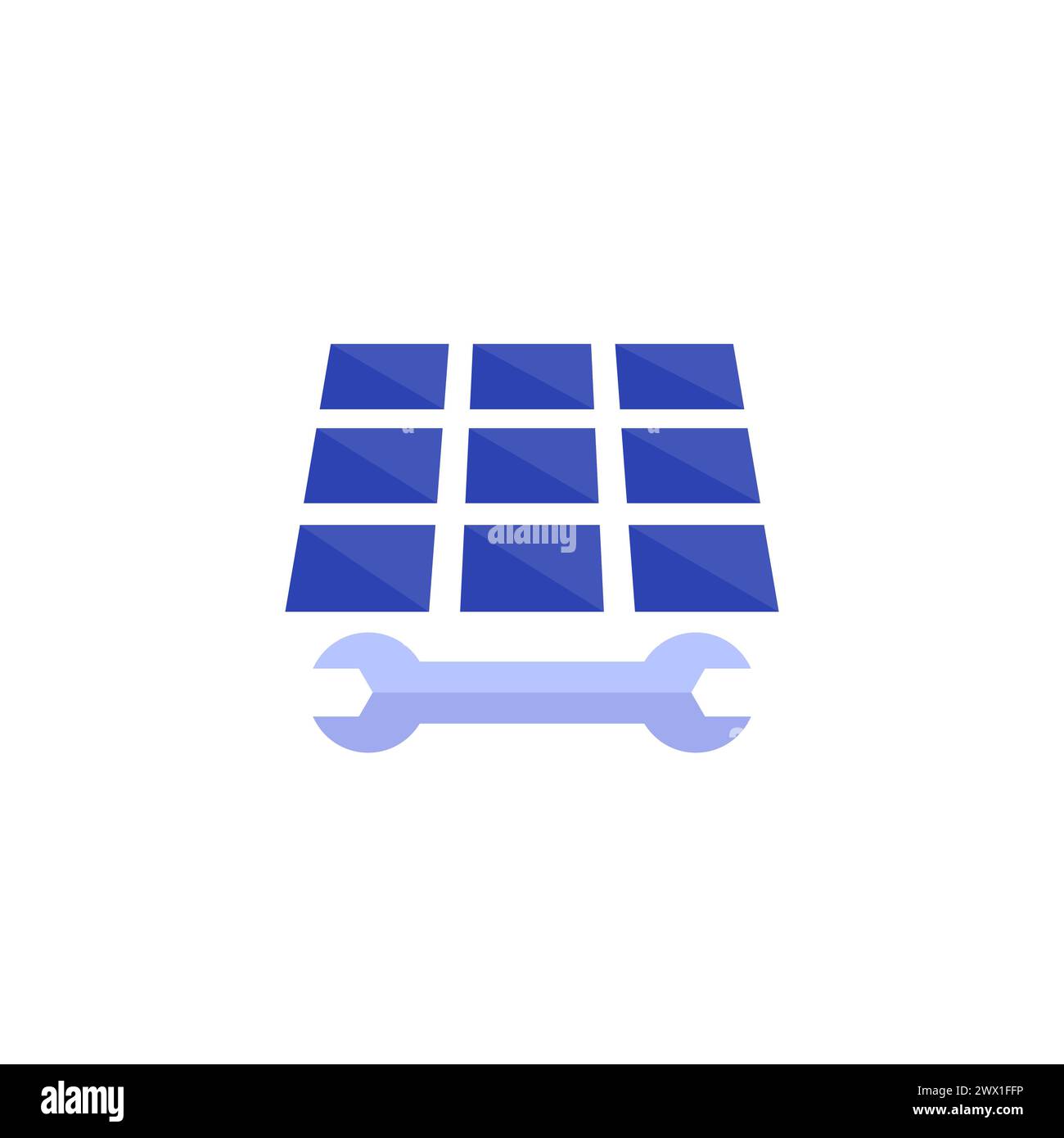 Solar panel installation icon with a wrench vector Stock Vector Image ...