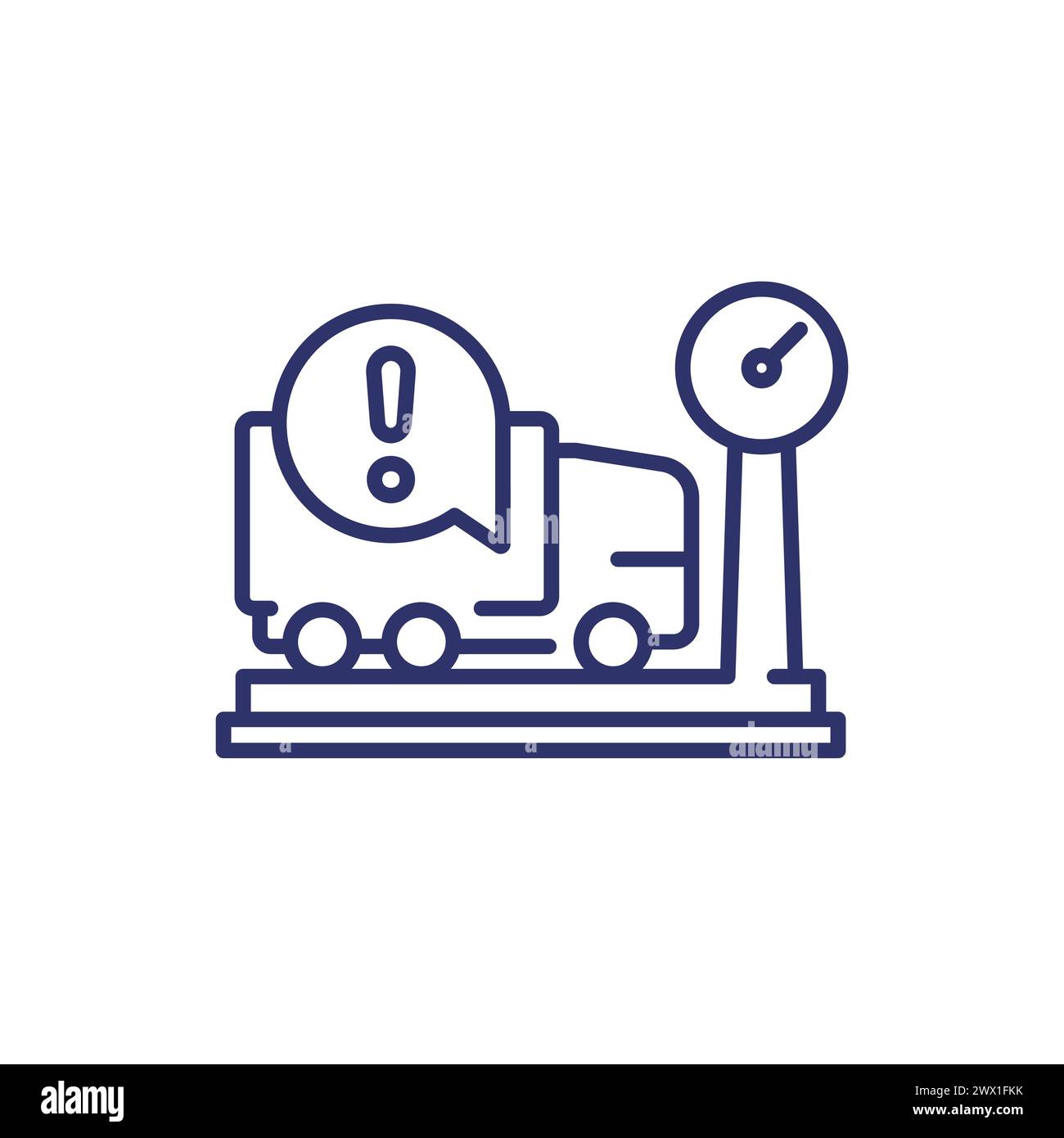 truck weight line icon with warning sign Stock Vector Image & Art - Alamy