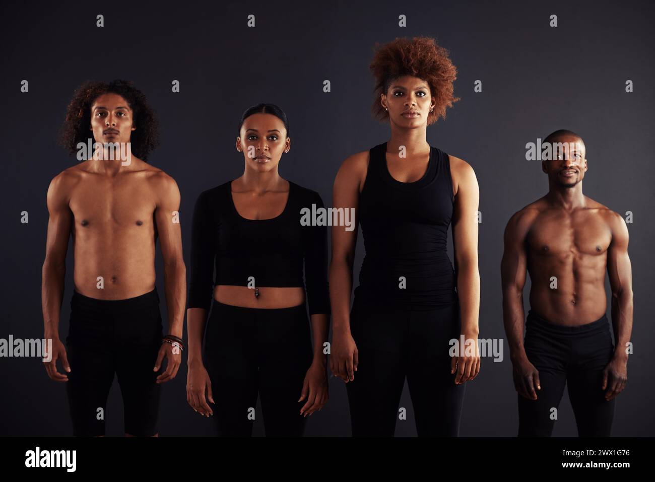 Performance, portrait and group of people, creative and artist of dance ...