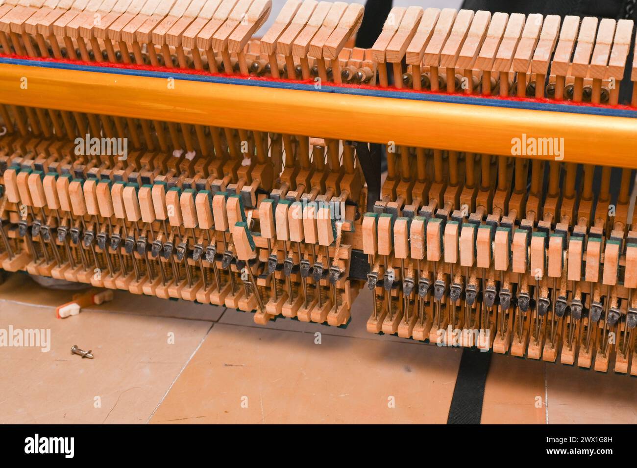 The piano was disassembled for repair. close-up Stock Photo - Alamy