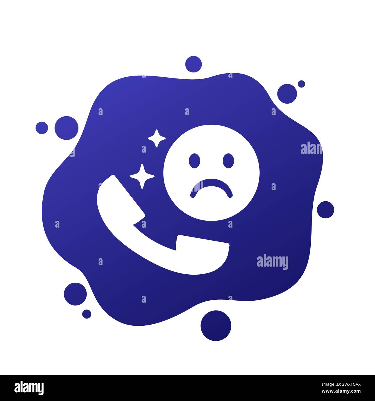 complaint icon with phone and emoji, vector Stock Vector Image & Art ...