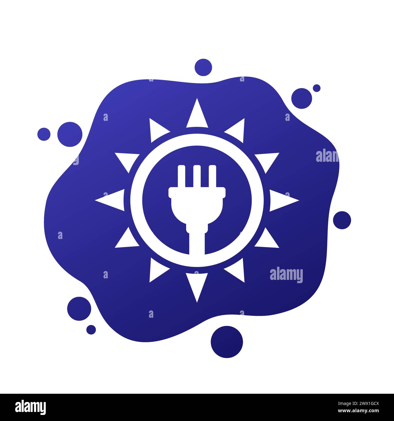 solar energy vector icon, sun and electric plug Stock Vector Image ...