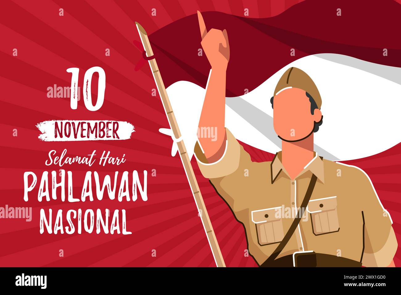 Selamat hari pahlawan nasional. Translation: Happy Indonesian National ...