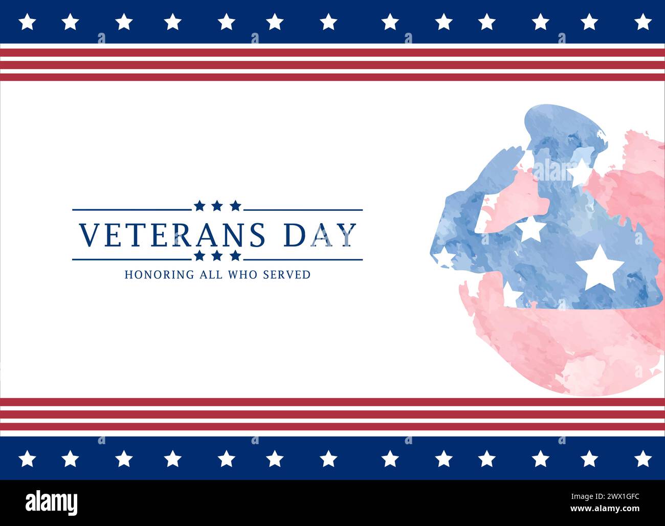 Veterans Day Template Design with US Flag and Soldier for Poster and ...